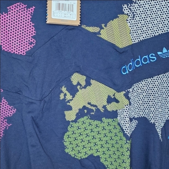 adidas | Shirts | Adidas Grn Continents World Map Graphic Tee Shirt ...